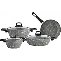 Amazon.com: Karaca Gris BioGranite 4 Pieces Granite Cookware Pot and ...
