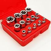 Female E Torx Socket Set 3/8 1/2 1/4 Drive E4 - E24 External Torque Star Socket Kit 14pcs ...