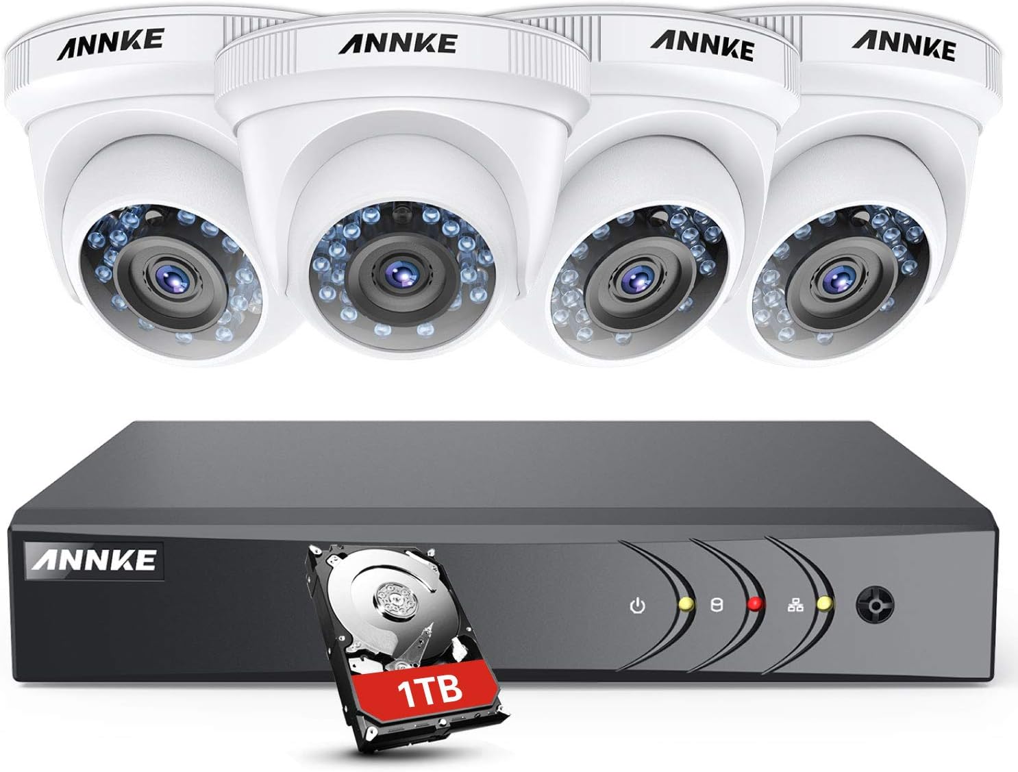 ANNKE 8CH 1080P HD-TVI CCTV Camera System + 1TB HDD, with 4x 1080P ...