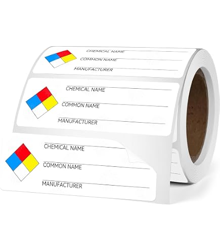 Chemical Stickers 200-Pack OSHA Hazard Labels - 3" GHS Chemical Safety ...