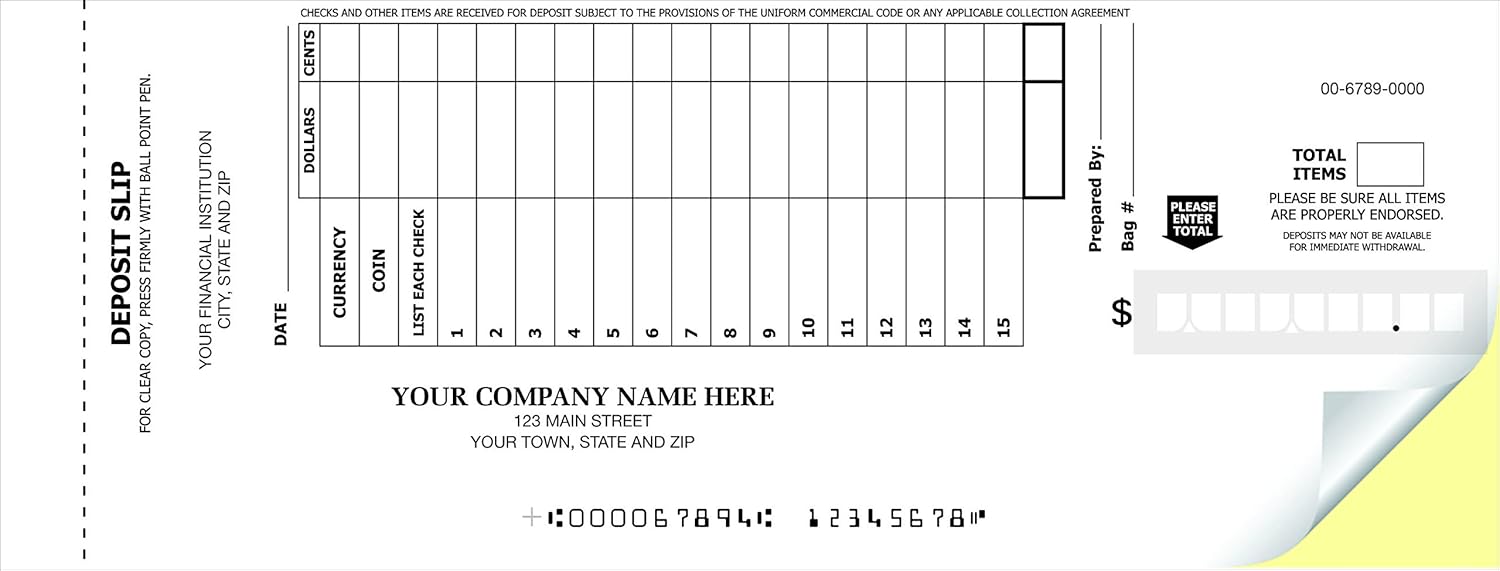 Amazon.com : CheckSimple 15-Line Booked Custom (2-Part) Deposit Slips ...