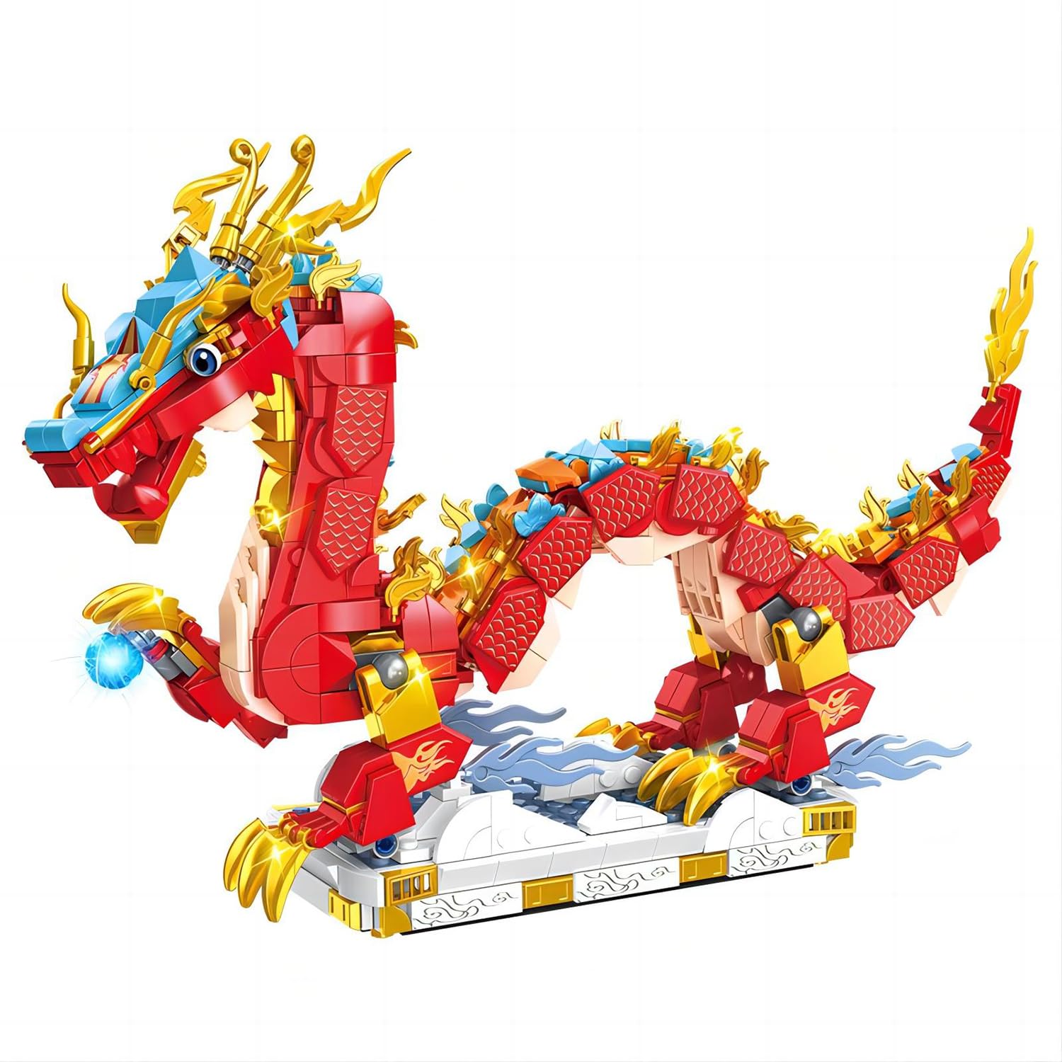 ZEVREVS 2024 Lunar New Year Auspicious Dragon Building Blocks Spring ...
