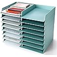 Amazon.com: Tatuo 16 Pack Stackable Paper Trays Plastic Letter Tray ...