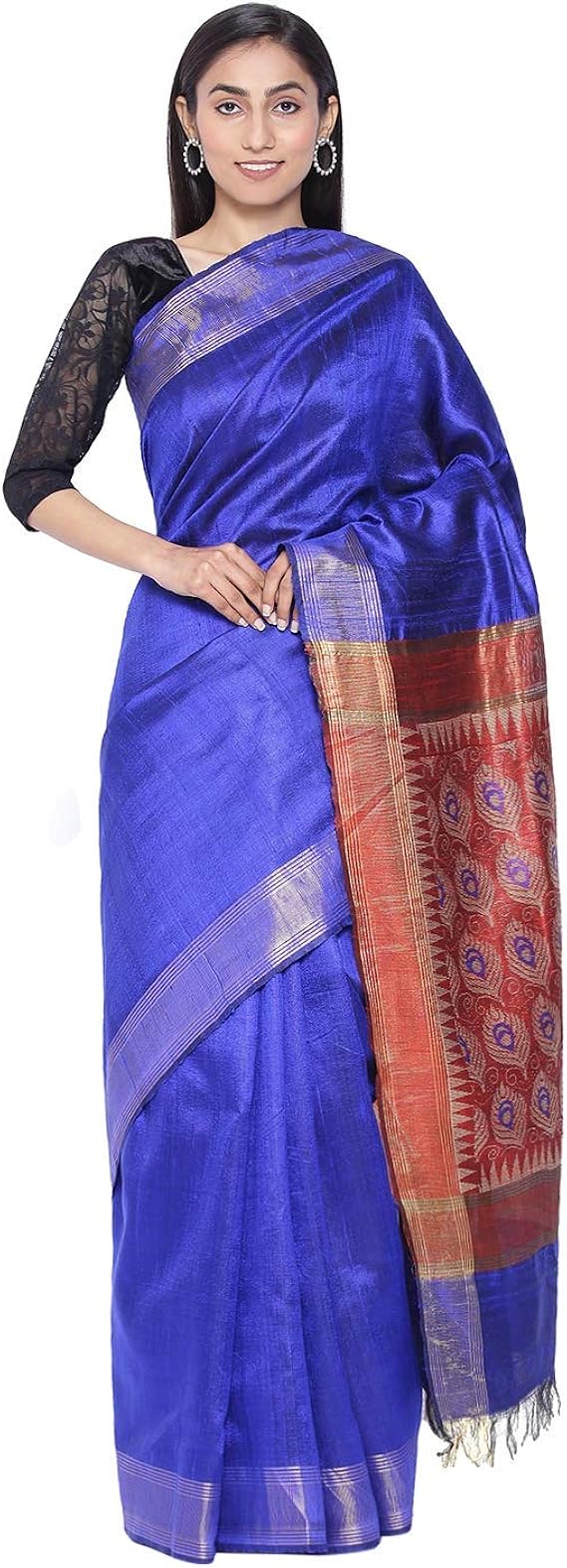 Buy Shambhavi Tradional Handloom Silk Saree (Blue, Shambhavi_64) at ...
