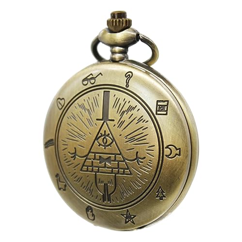 SIMAOTE Vintage Quartz Pocket Watch, Gravity Falls - Bill Cipher Pocket ...
