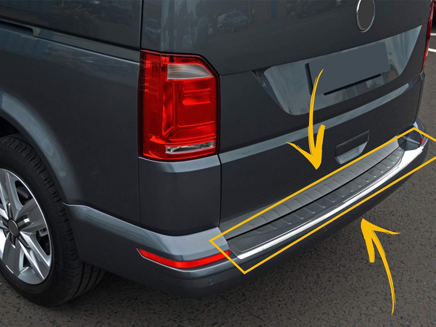 for VW TRANSPORTER T6 2015 UP Single Door Stainless Steel CHROME Rear ...