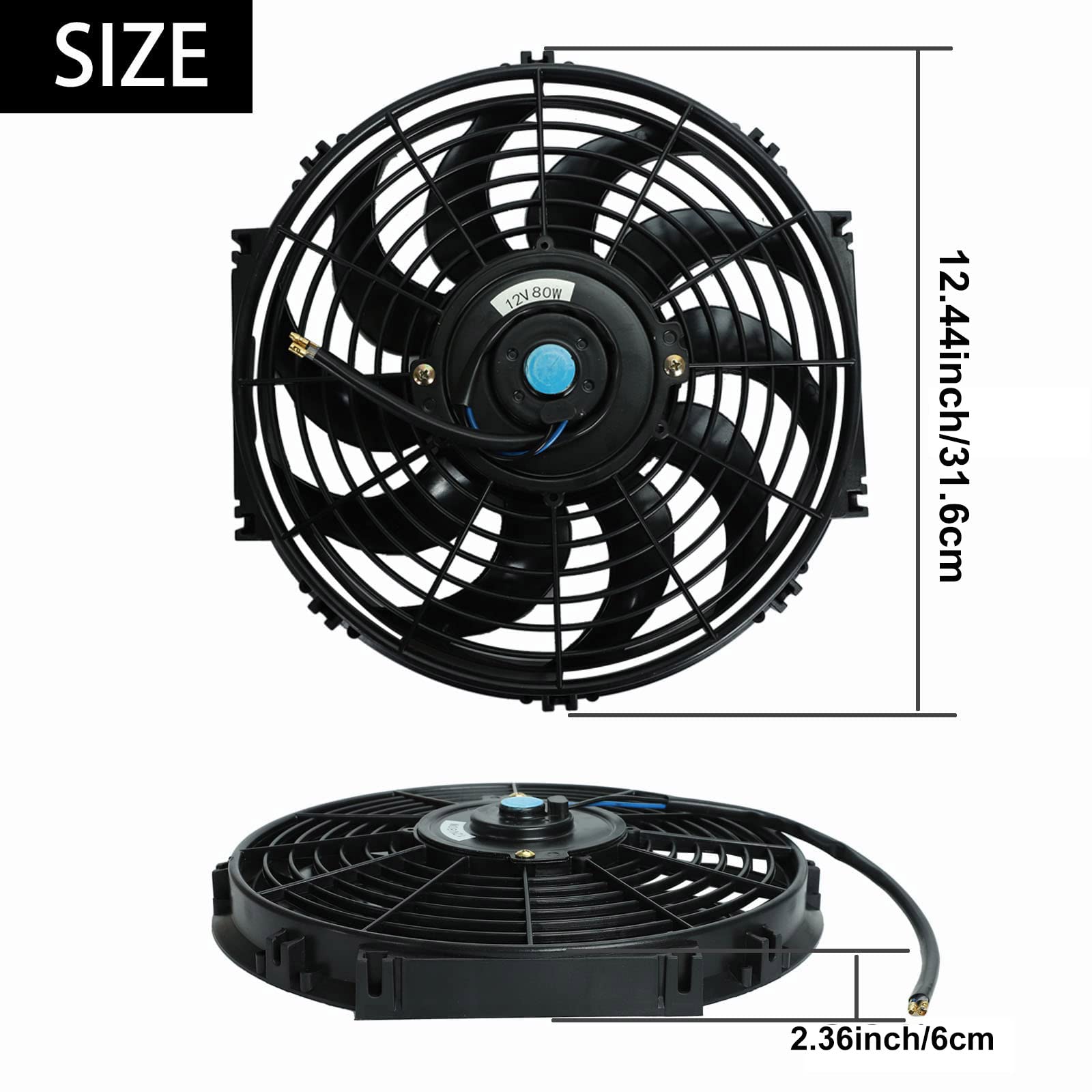 Mua 12" inch Slim Fan Pull Electric Radiator Cooling Fans 12V Mount Kit ...