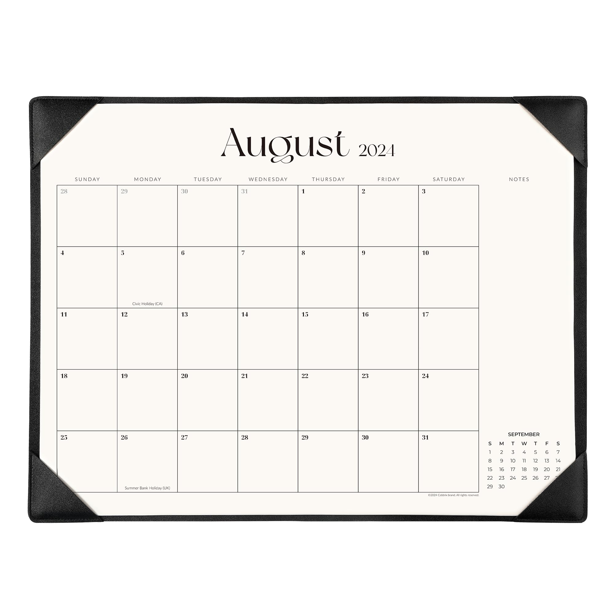 Simplified Desk Calendar 2024-2025 with Desktop Mat, Cabbrix Large Desk ...