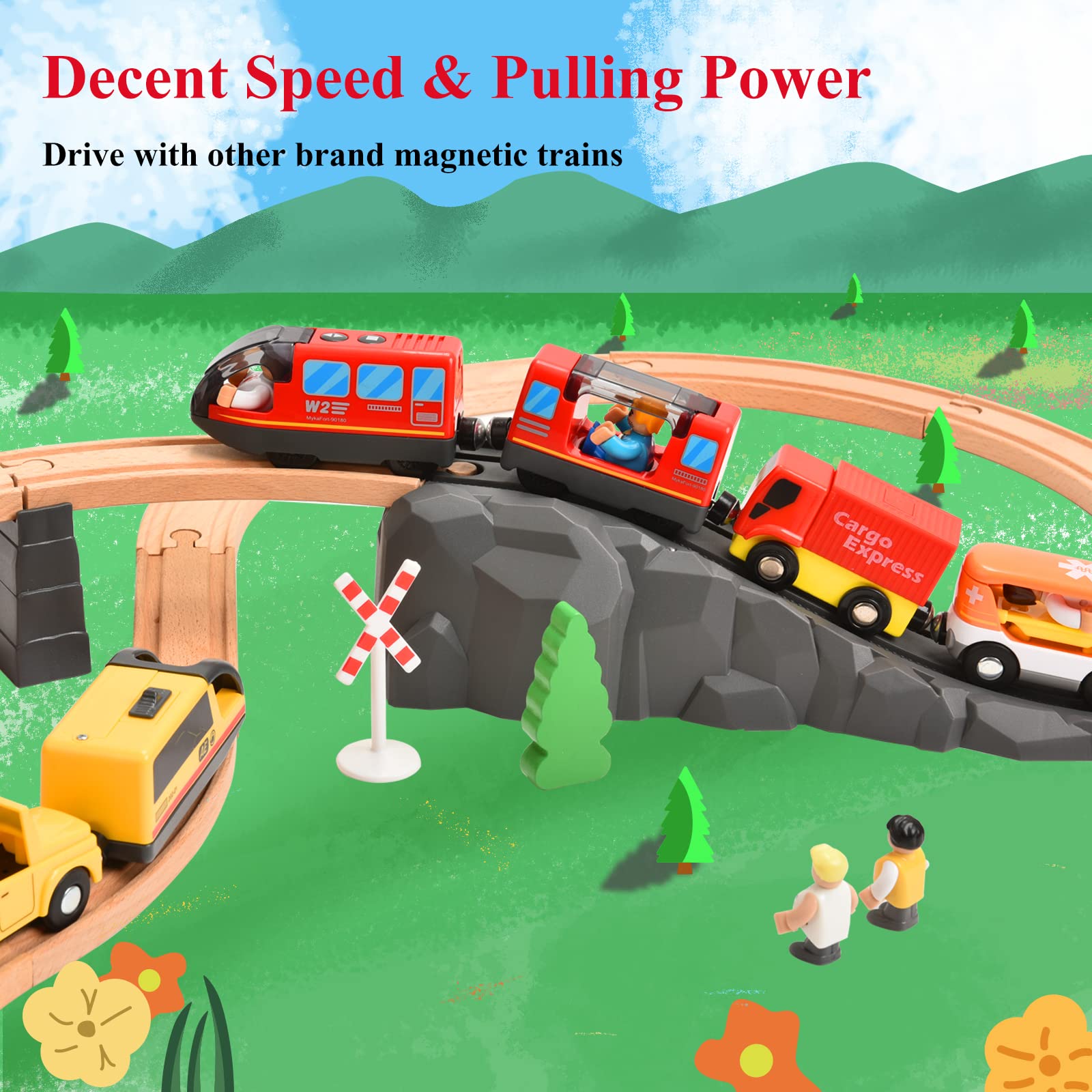 Mua Giant bean Battery Operated Action Locomotive Magnetic Train Set ...