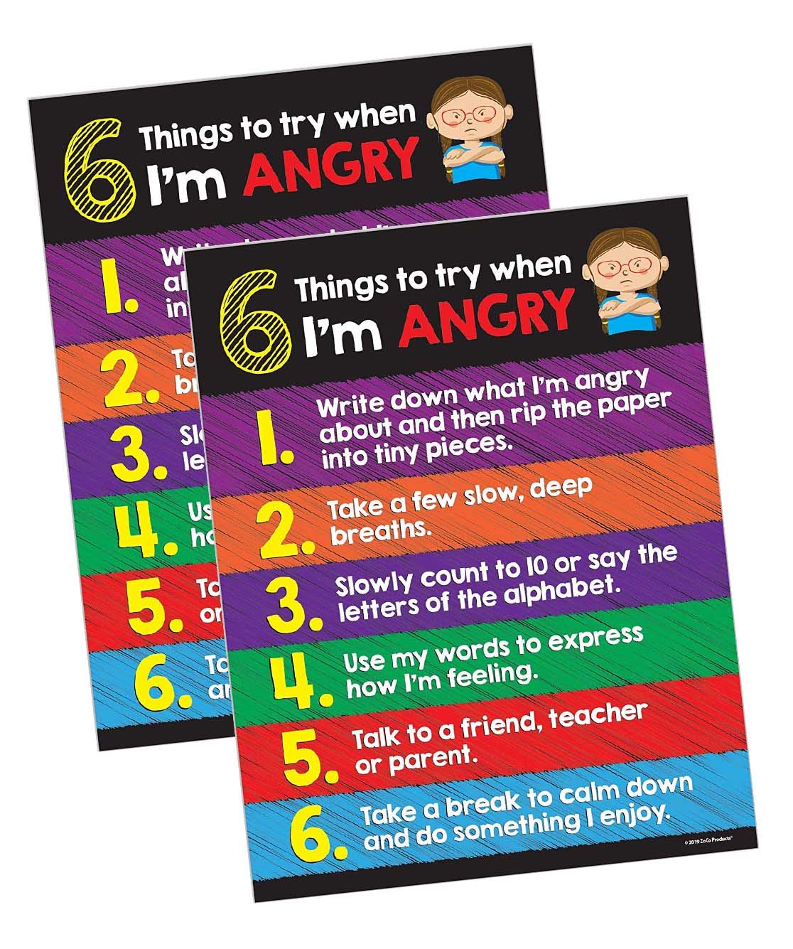 Buy Anger Management s (2 Pack) for Kids - Laminated, 17 x 22 inches ...