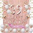 Amazon.com: Fancypartyshop 39th Birthday Decorations - Rose Gold Happy ...