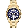 Amazon.com: Michael Kors Lexington Chronograph Gold-Tone Stainless ...