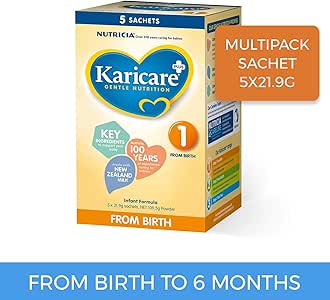 Karicare Plus Infant Formula Stage 1 Multipack Sachet, 5 Pack, 109.5 ...