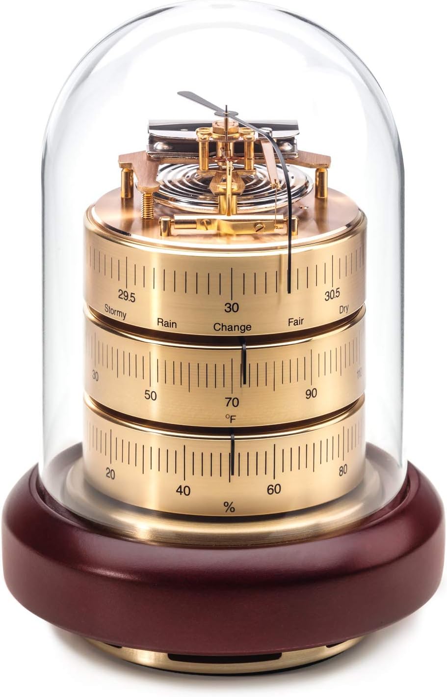 Amazon.com : Barigo Weather Station, Acrylic/Brass/Mahogany Color - No ...