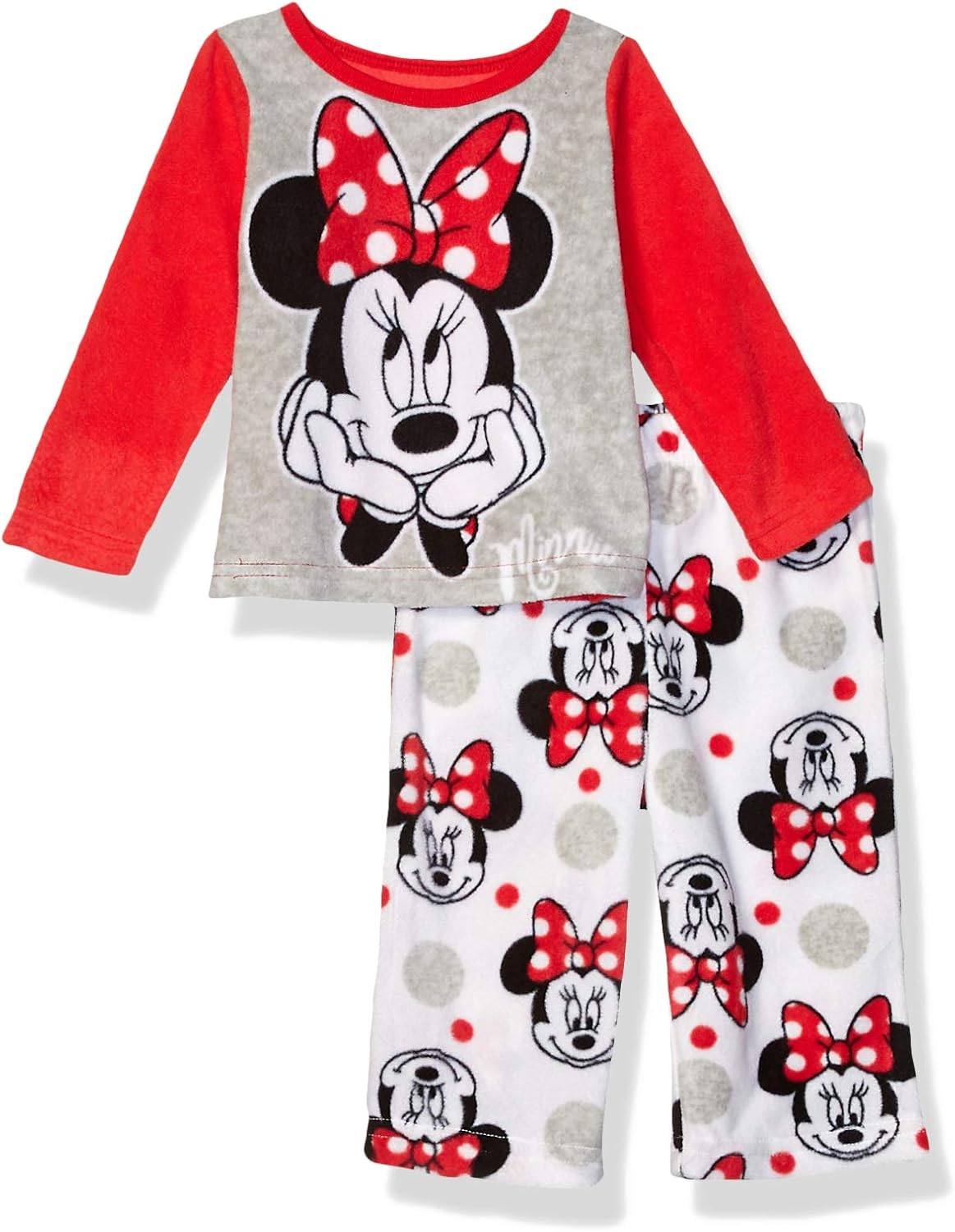 Amazon.com: Disney Girls' Toddler Minnie Mouse 2-Piece Pajama Set: Clothing