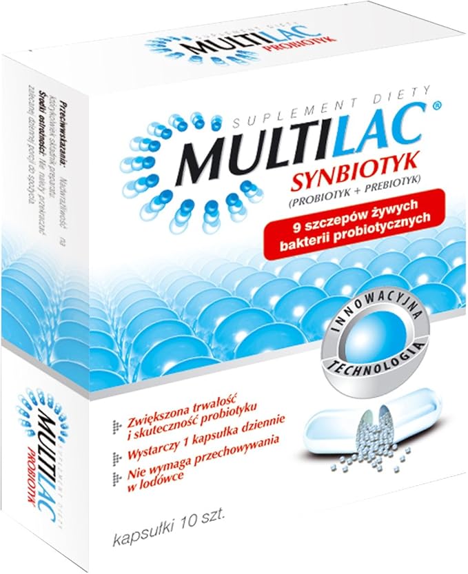 MULTILAC - 10 capsules, Synbiotics, which includes 9 selected strains ...