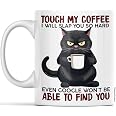 Amazon.com: Switzer Kreations Grumpy Cat Mug, Touch My Coffee I'll Slap ...