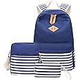 Amazon.com | Abshoo Causal Canvas Stripe Backpack Cute Lightweight Teen ...