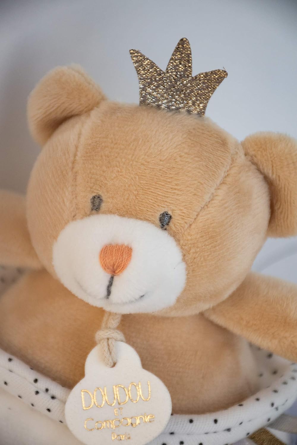 Doudou et Compagnie DC3521 Bear Petit King Music Box, Beige - BigaMart