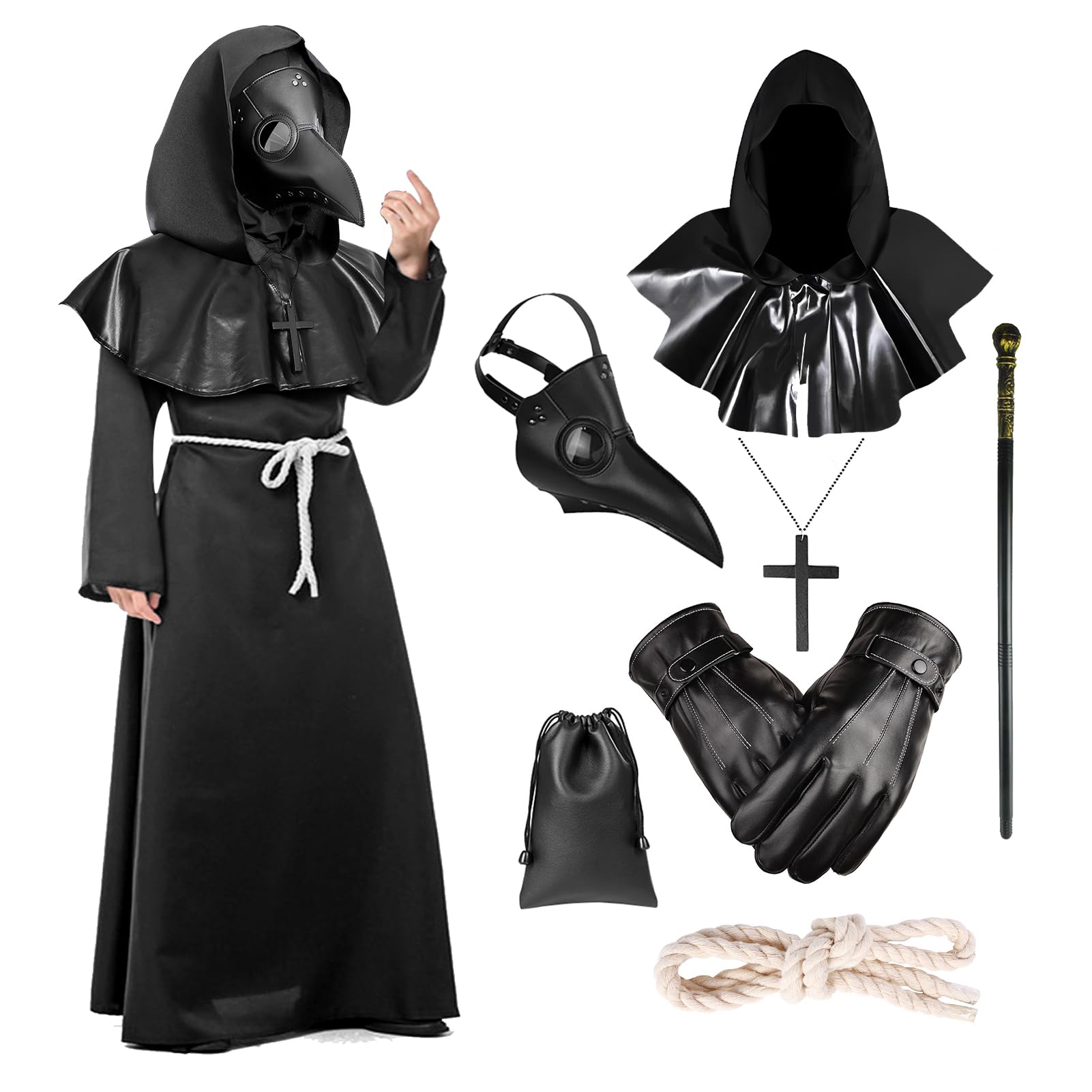 Mua Plague Doctor Costume Set, Plague Doctor Costume, Men's Outfits, 8 ...