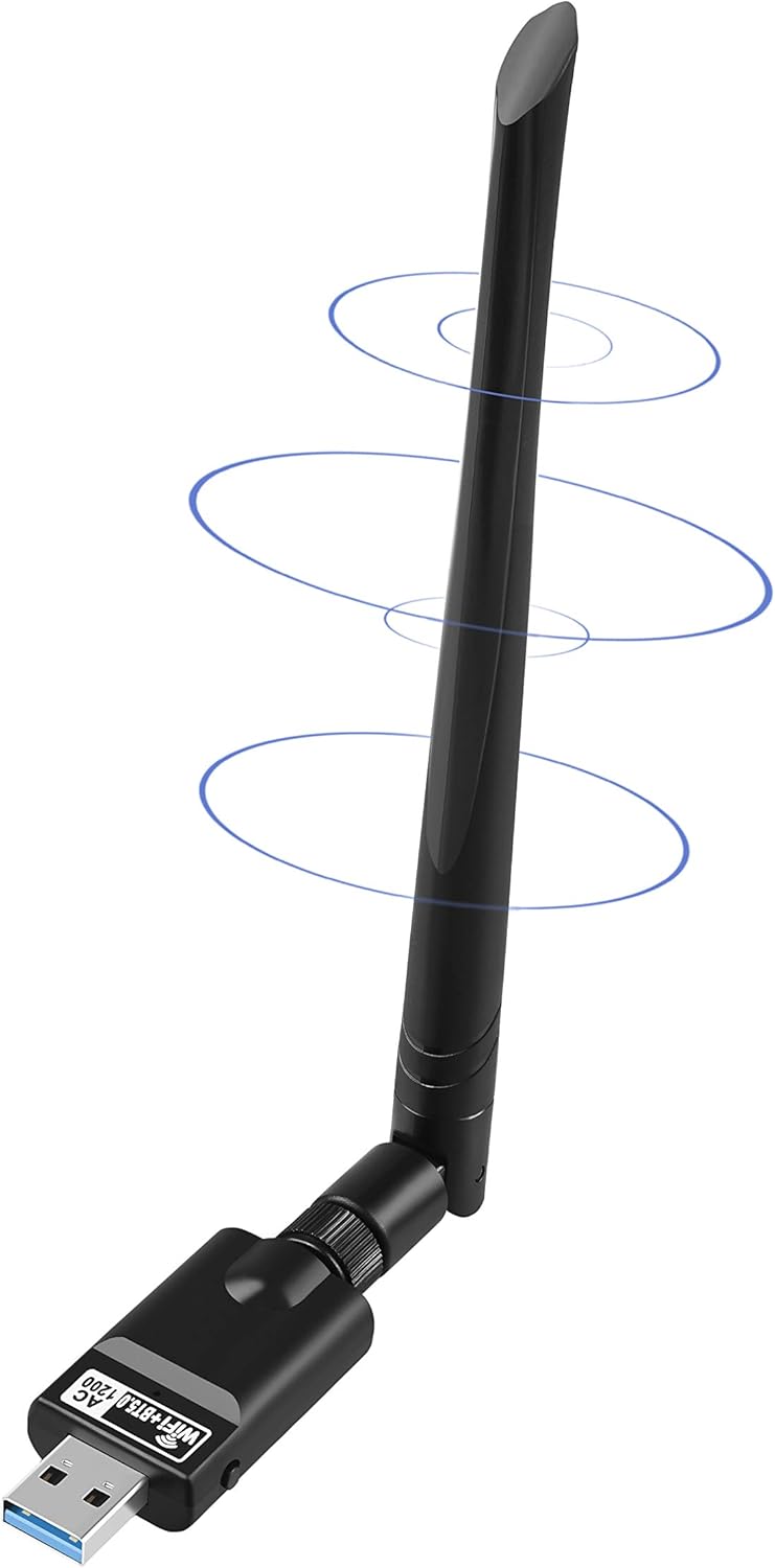 Ciel WiFi Dongle 1200Mbps Bluetooth USB WiFi Adapter Dual Band 2.4GHz/5 ...