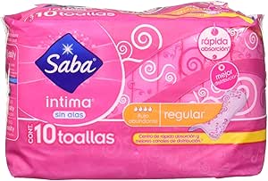 Saba, Toallas Sanitarias para Dama Intima sin Alas Regular, Color Rosa ...
