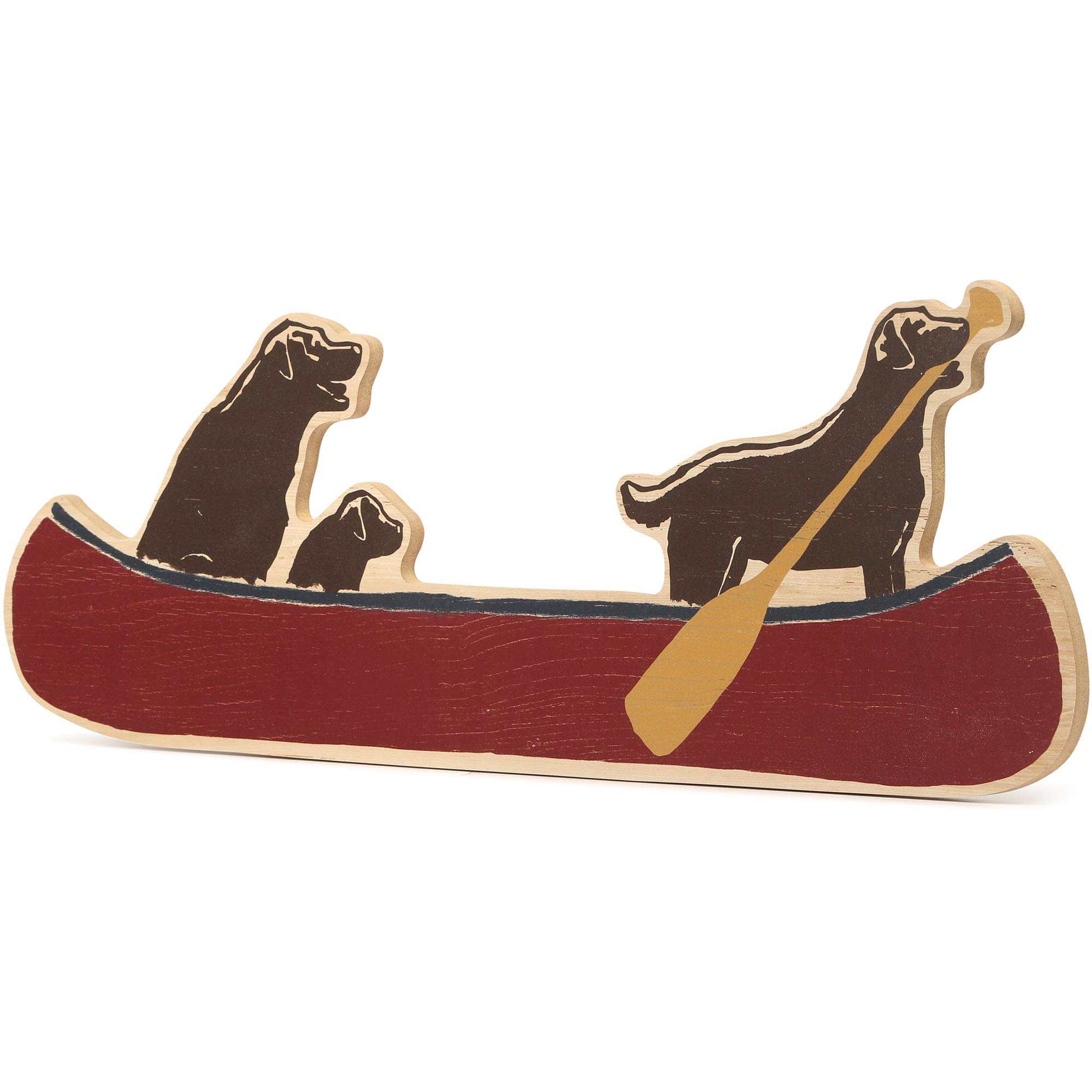 Mua Dogs in Canoe Wood Wall Decor - Large Canoe Lake Wall Art for Lake ...