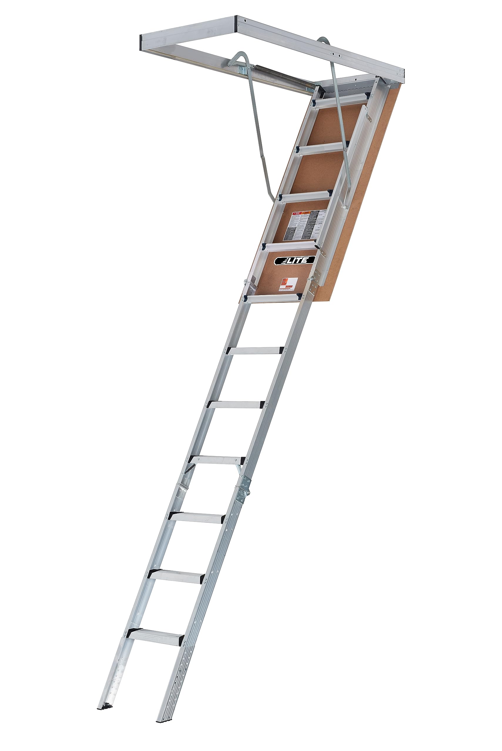 LITE 10-Foot Aluminium Attic Ladder 54" W x 22.5" H, 375-Pound Load ...