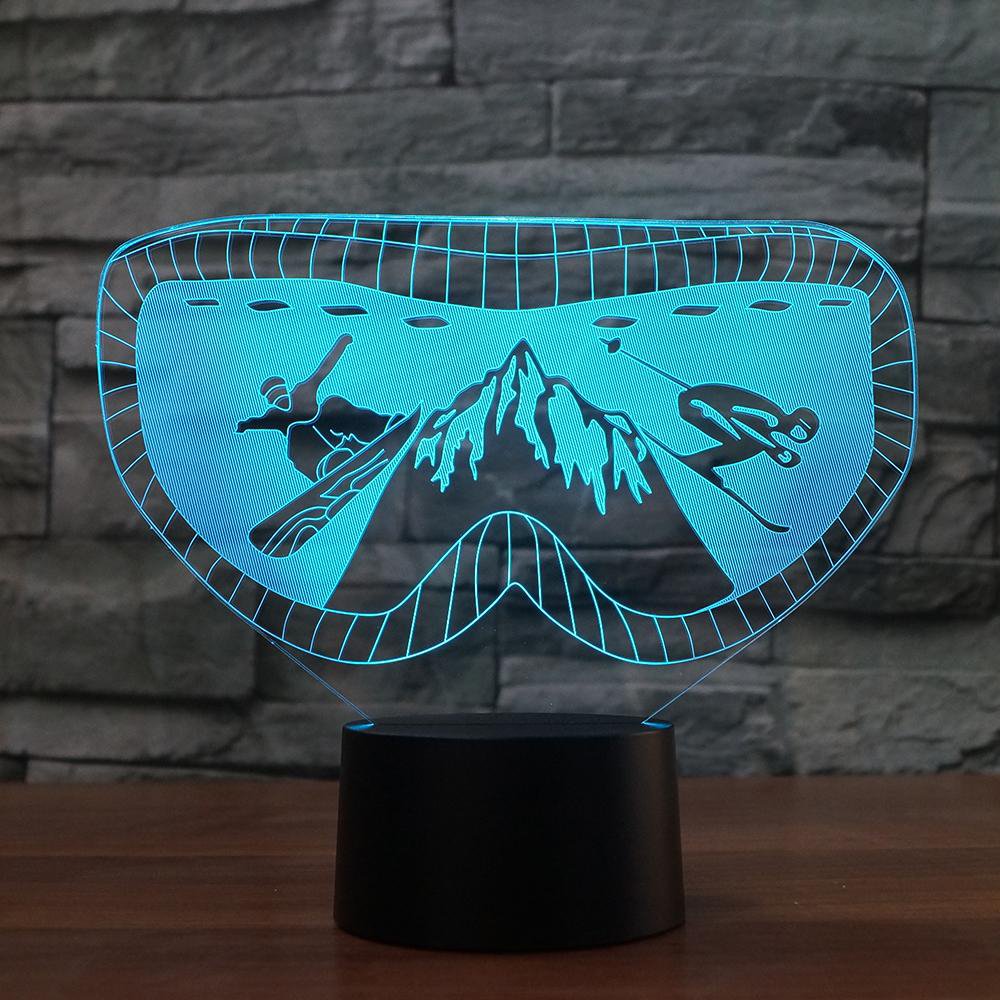 Amazon.com: 3D Ski Goggles Moulding Night Light Touch Switch 7 Color ...