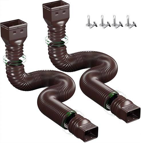 YOTODY 2 Pack Rain Gutter Downspout Extensions Flexible,Universal Drain ...