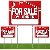 Amazon.com : 3PC Home For Sale Sign with Stakes, 17 Inches by 13 Inches ...