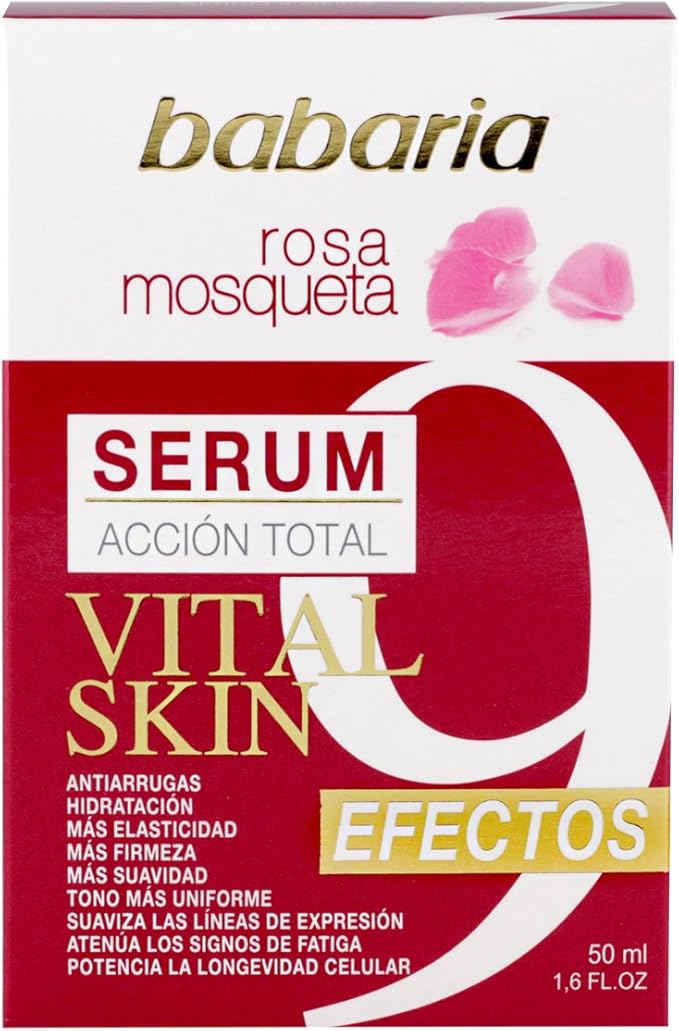 Babaria Serum Facial 9 Efectos Vital Skin Acción Total - 50 ml: Amazon ...