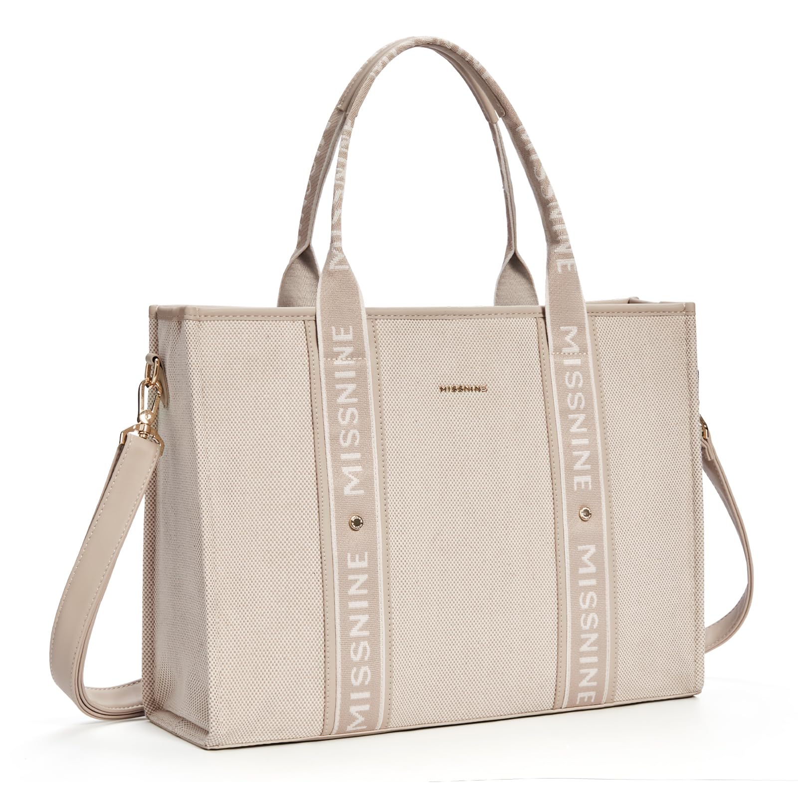 Missnine Tote Bag Canvas Laptop Bag 15.6 inch Briefcase for Women Large ...