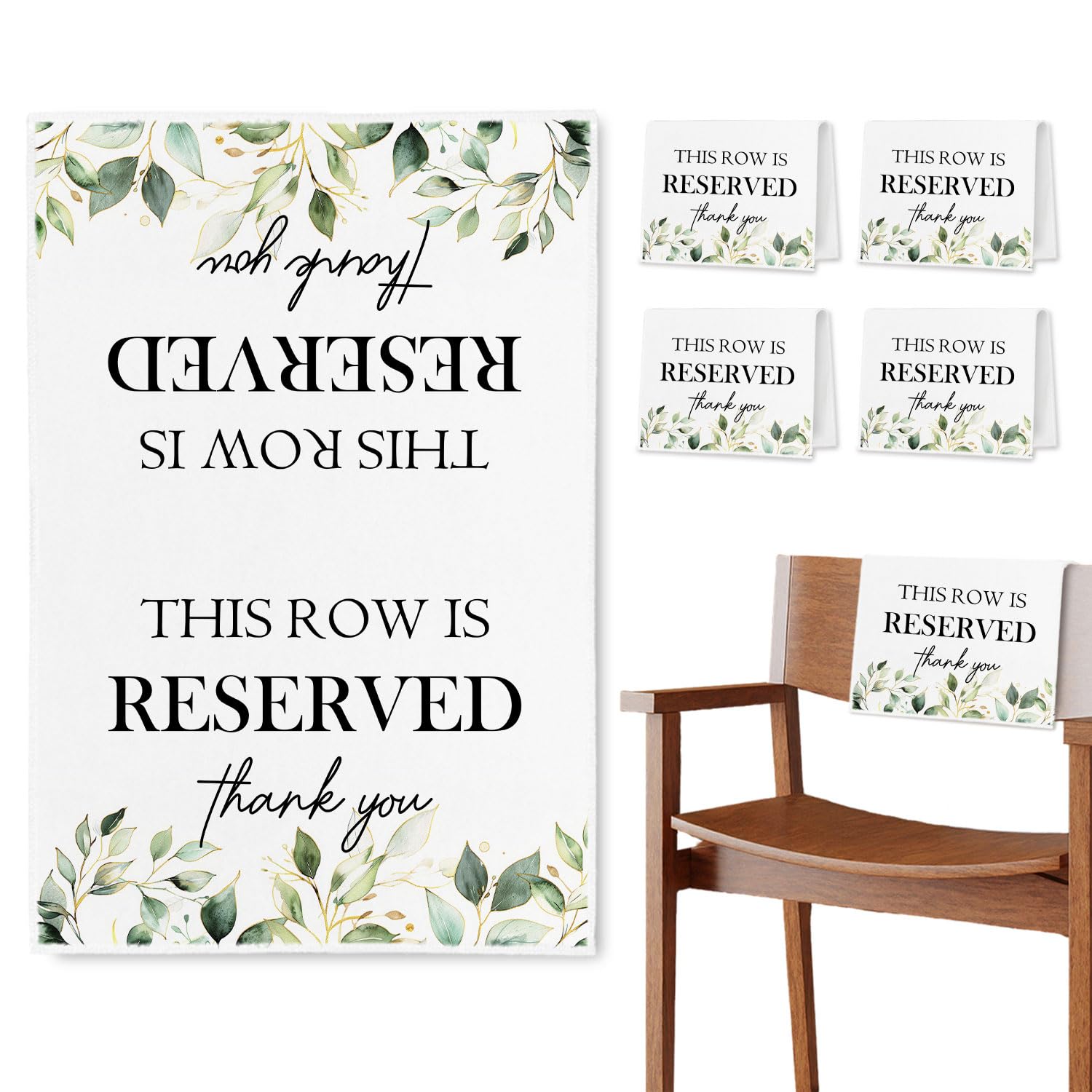 ChissNook Reserved Seating Chair Signs, This Row Is Reserved Pew Cloths ...