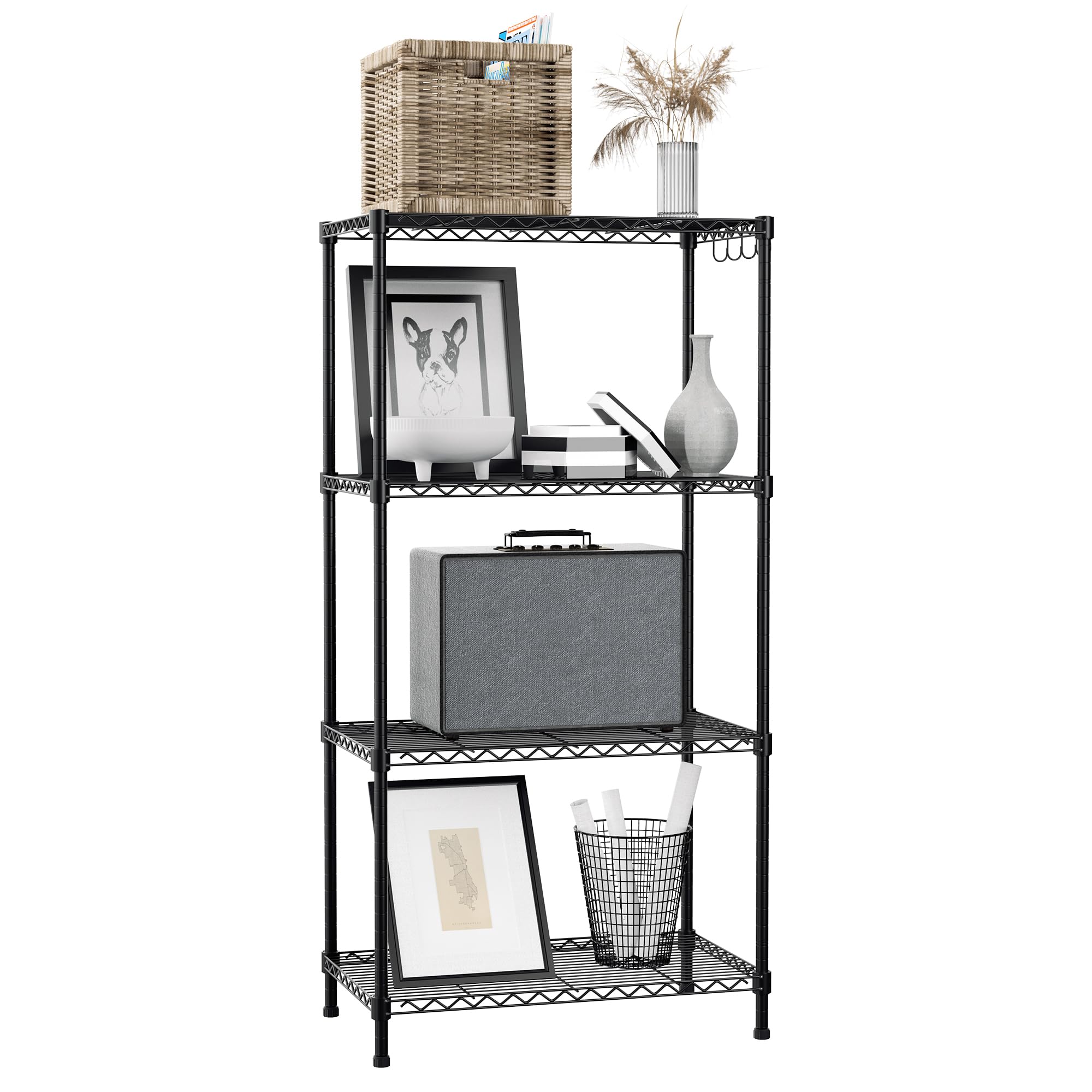 WORKPRO Storage Shelves, 4 Tier Metal Shelving Unit, Garage Wire Rack ...