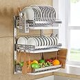 Amazon.com - ANram 304 Stainless Steel Wall-Mounted Dish Drying Rack ...