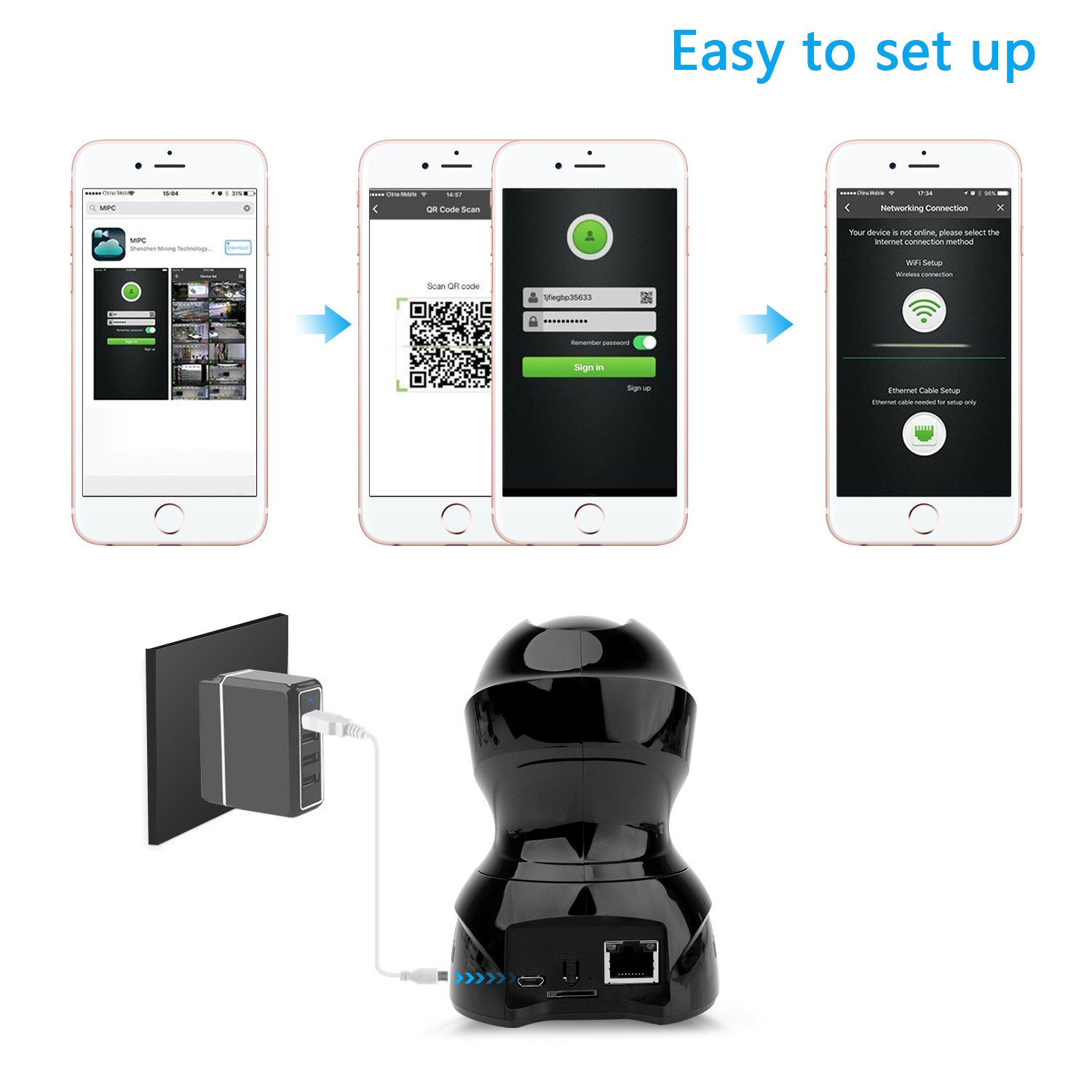 Product - 720P HD WiFi IP Camera Pan + Tilt Night Vision, 2 Way Audio ...