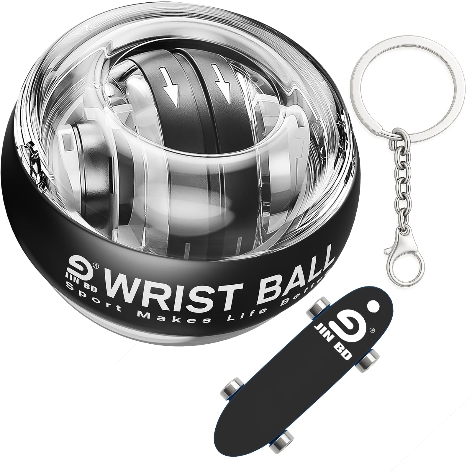 Wrist Training Ball, self-Starting gyro Forearm Exerciser Power Ball ...