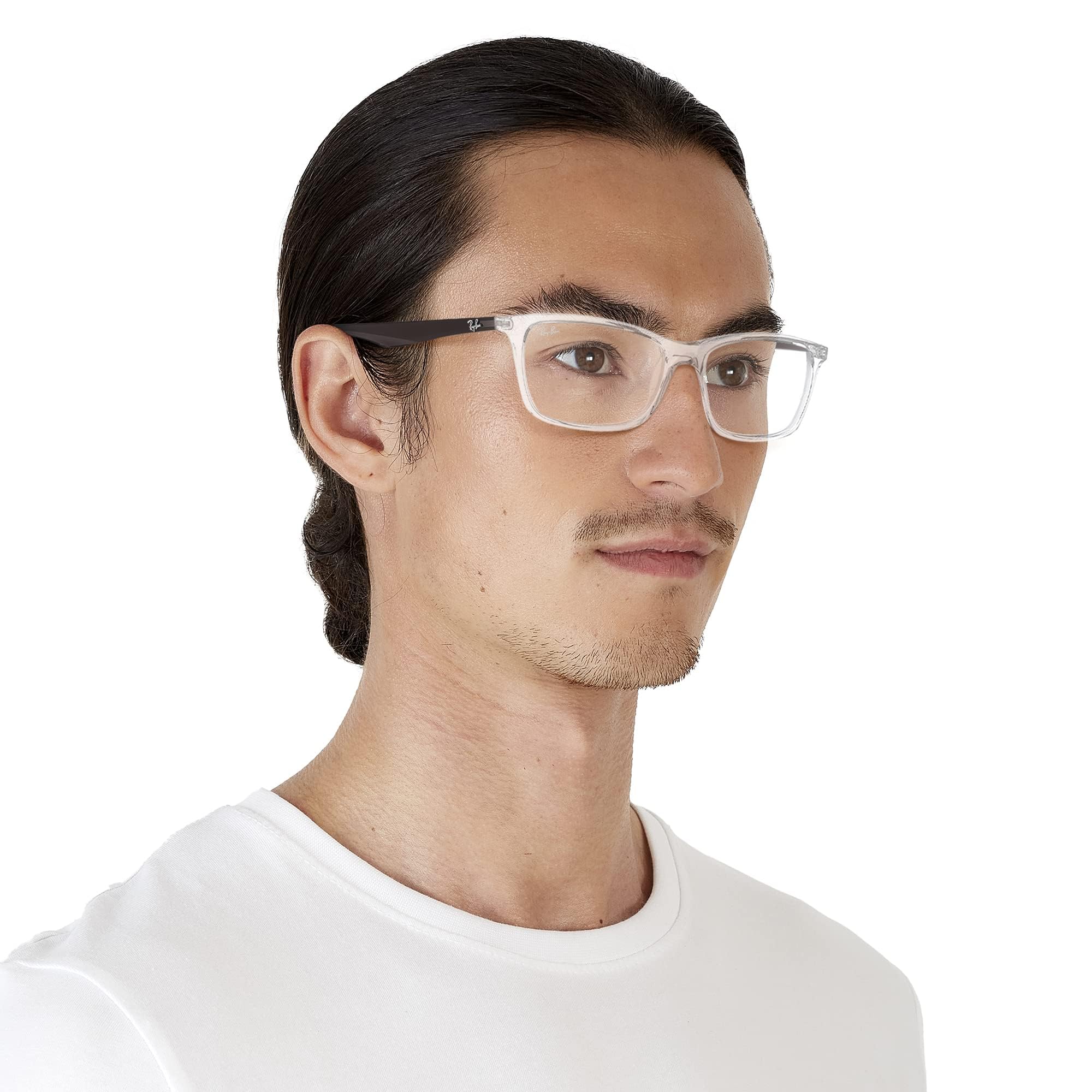 Ray-Ban RX7047 Rectangular Prescription Eyeglass Frames, Transparent On ...