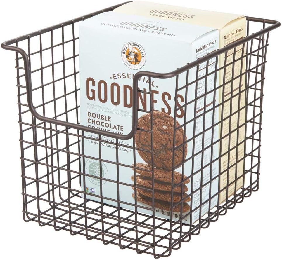 mDesign panier de rangement en fil de fer – boîte en métal flexible ...