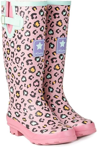 viz-uk wear Ladies Pink Leopard Print Matt Festival, Rain, Snow Wellies ...