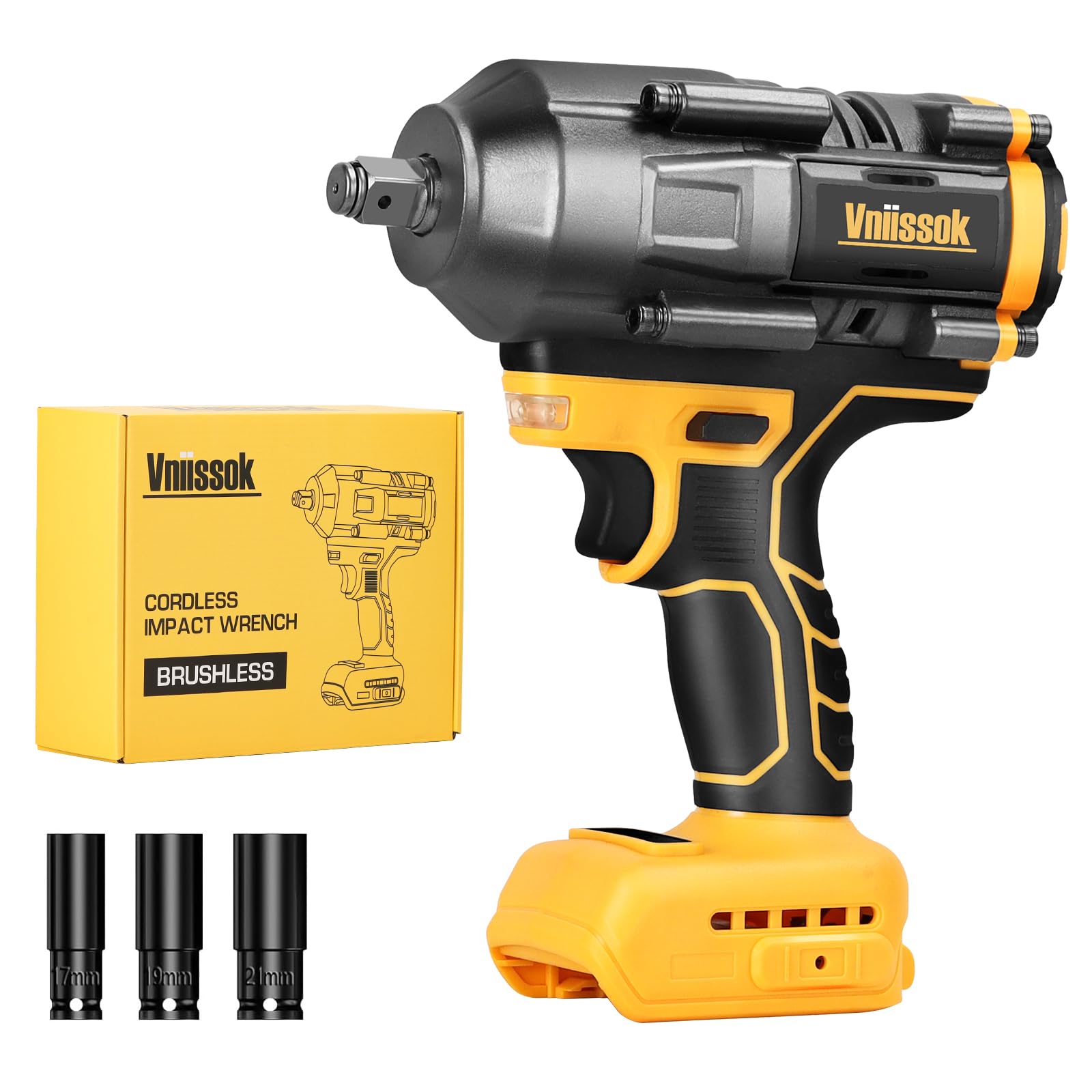Cordless Impact Wrench 1/2 inch for Dewalt 20V Battery, 900FT-LBS(1200N.m) Impact Driver High ...