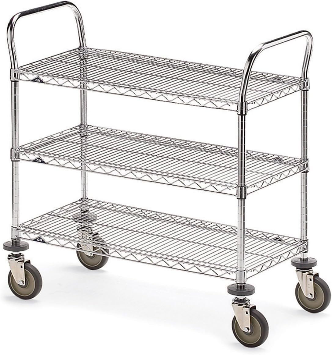 Amazon.com: Metro Three-Shelf Wire Carts, 36"W x 18"D x 39-1/2"H: Home ...