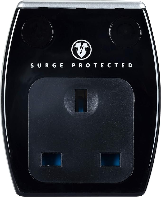 Masterplug Single Socket Surge Protected Power Adaptor with Two USB ...