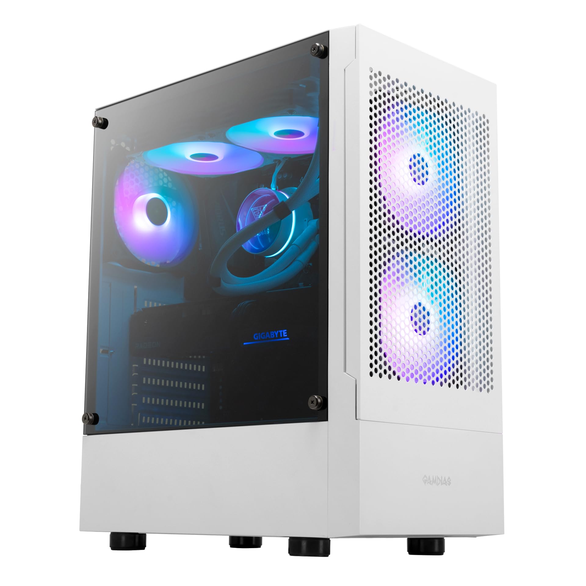 Mua White E-ATX Mid Tower Gaming PC Desktop Case w/Side Tempered Glass ...