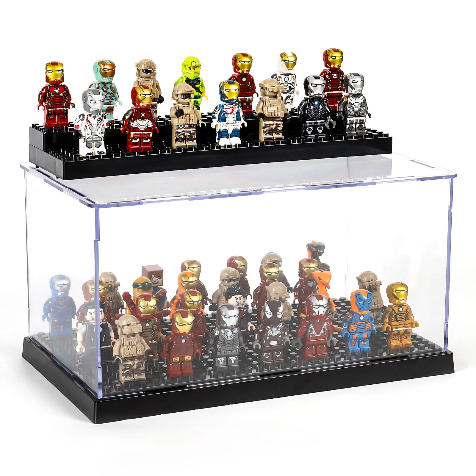 Mua Acrylic Display Case for Lego Figures with 3 Stapler Baseplate Mini ...
