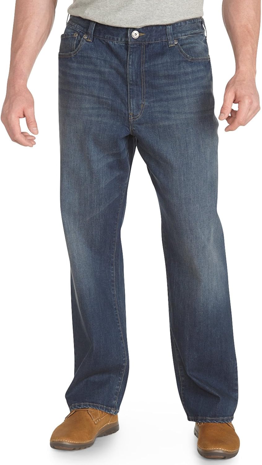 Amazon.com: True Nation by DXL Big and Tall Relaxed-Fit Jeans, Washed ...