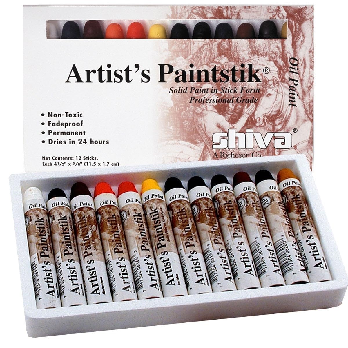 Jack Richeson 121502 Shiva Oil Paintstik, Professional Colors, Set of ...