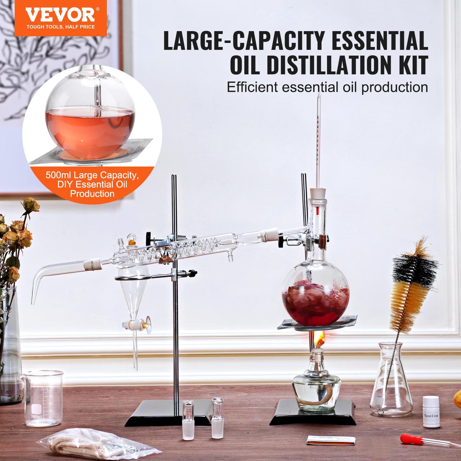Mua VEVOR Essential Oil Distillation Kit, 500ml Distillation Apparatus ...