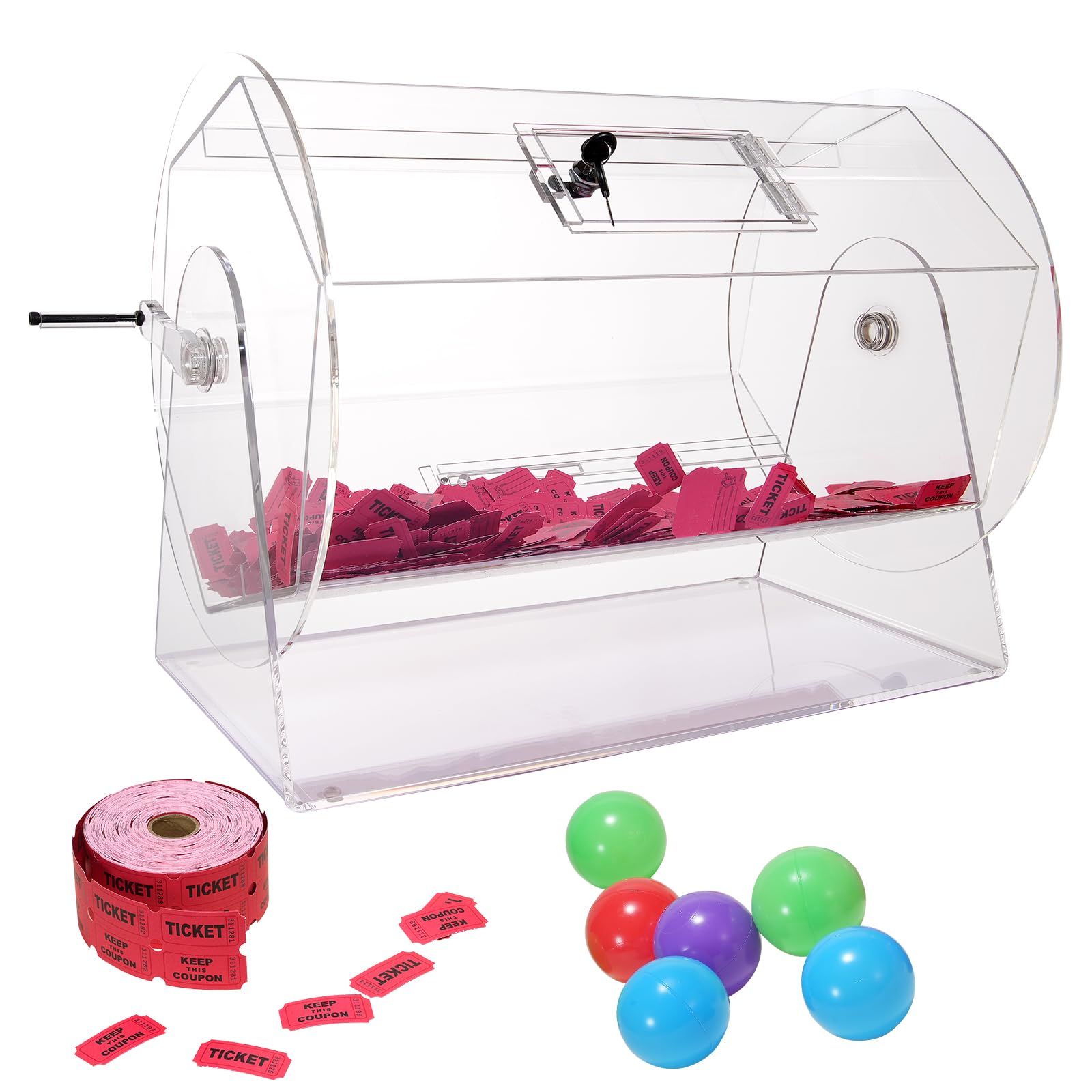 VEVOR Acrylic Raffle Drum,Professional Raffle Ticket Spinning Cage with ...